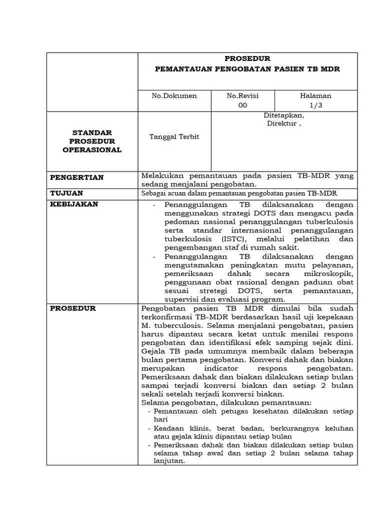Pemantauan Klinis Pengobatan TB-MDR | PDF