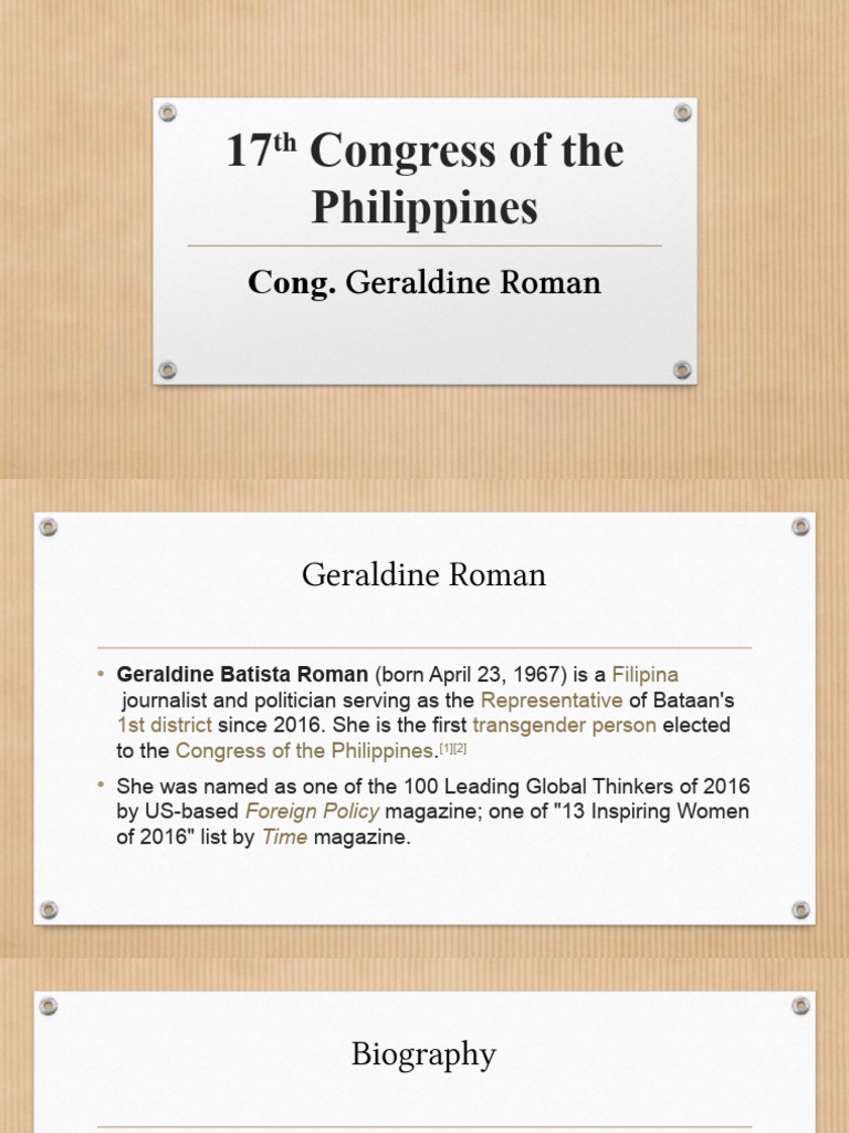Cong. Geraldine Roman | PDF | Gender Studies | Gender