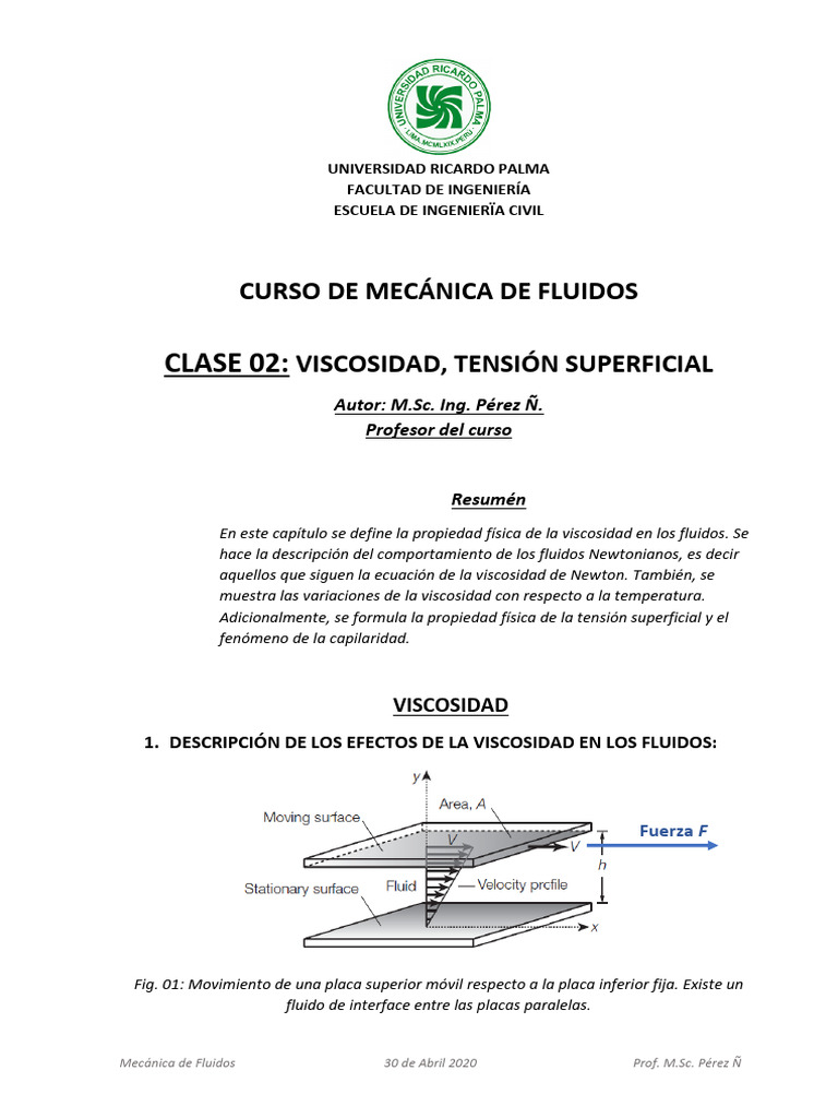 Cap 02, PROPIEDADES DE LOS FLUIDOS, VISCOSIDAD, Mecanica de Los Fluidos | PDF | Viscosidad ...