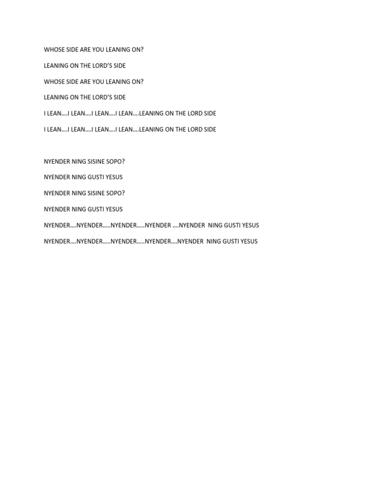 Whose Side Are You Leaning On | PDF