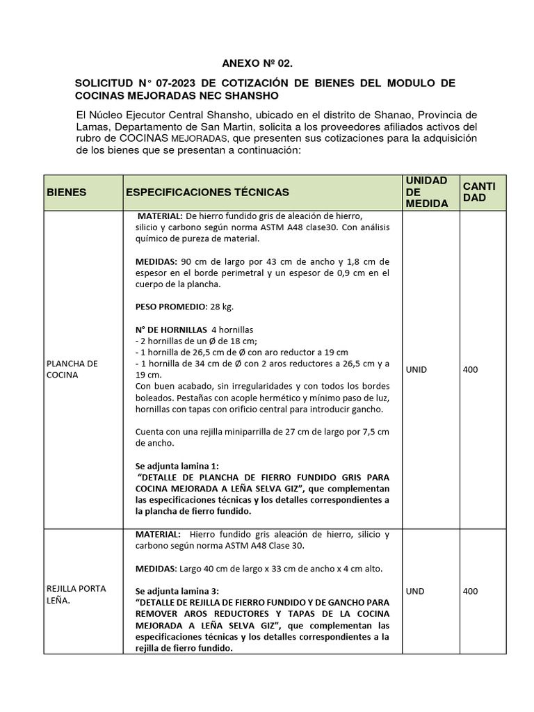 Anexo 2 SC 007-2023 Nec Shansho | PDF | Laboratorios