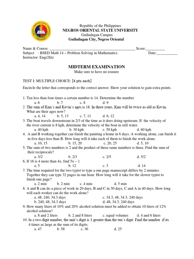ME BSED Math 14 | PDF | Arithmetic | Mathematics