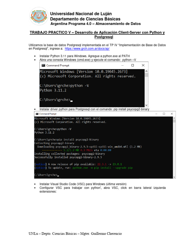 Aplicación Client-Server con Python y PostgreSQL | PDF | SQL | Postgre Sql