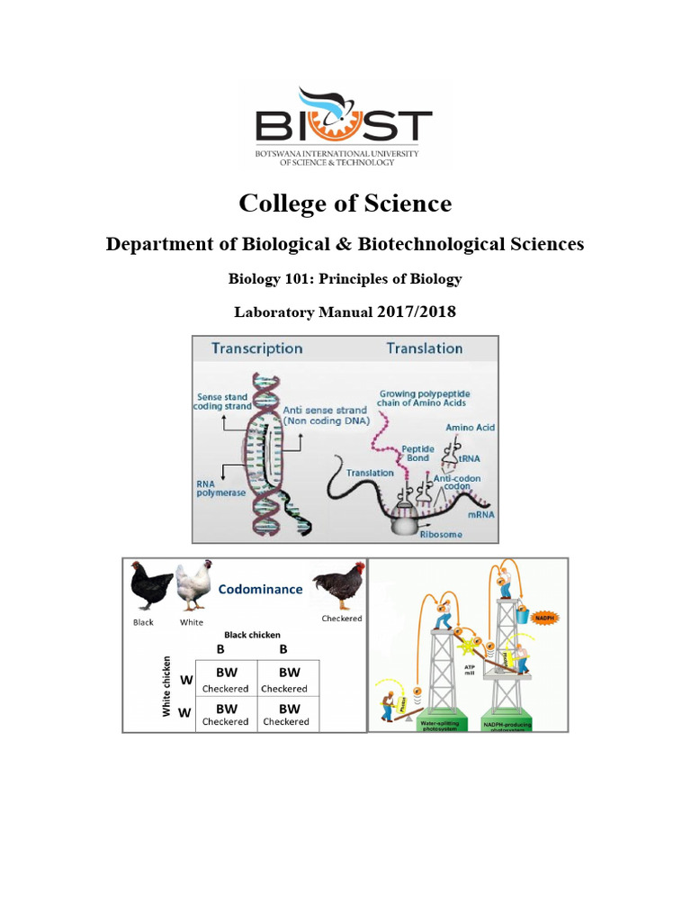 Biology 101 Lab Manual Overview | PDF | Physical Sciences | Chemistry