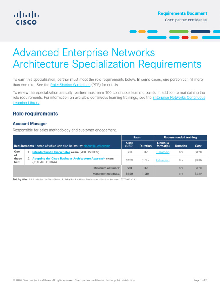 Adv Ent Net Arch Spec Partner Req | PDF | Cisco Certifications | Data ...