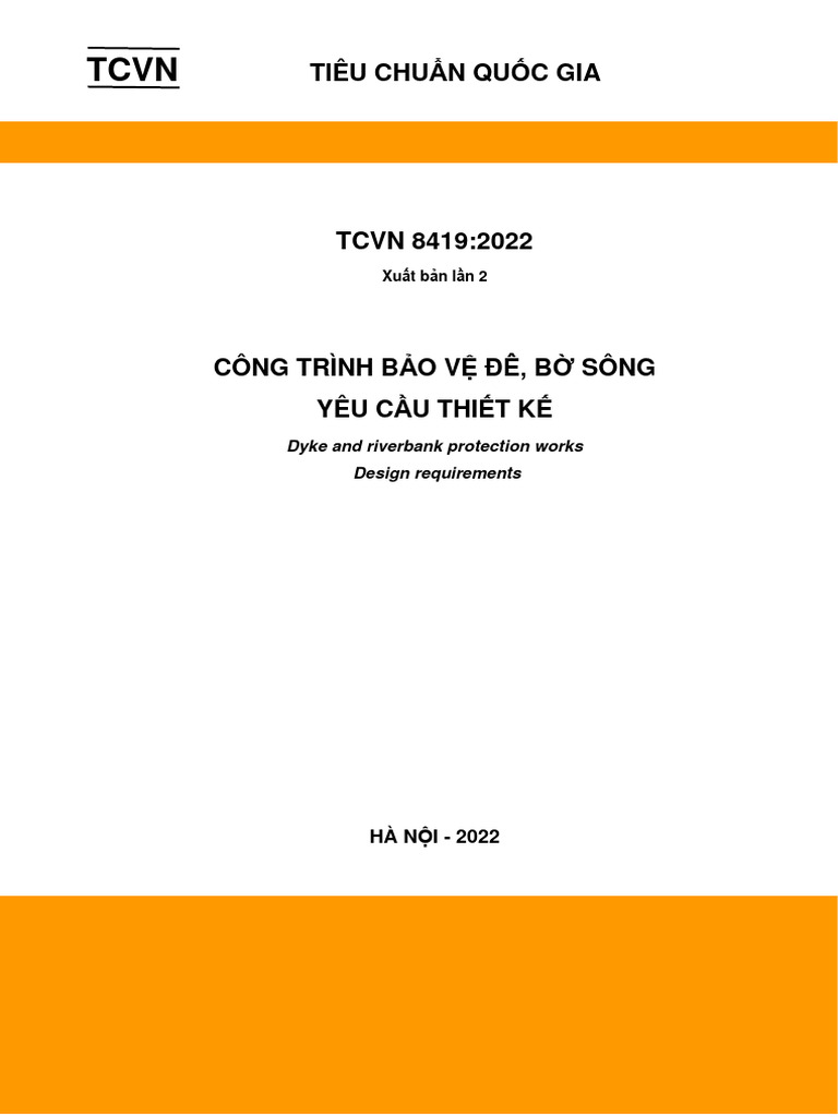 TCVN 8419-2022 Công trình bảo vệ đê, bờ sông | PDF