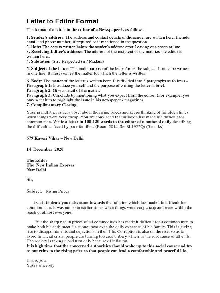 Letter To Editor Format2 | PDF | Career & Growth