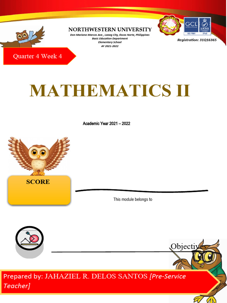 Quarter 4 Week 4 - Mathematics 2 (Module) | PDF | Human Communication | Syntax