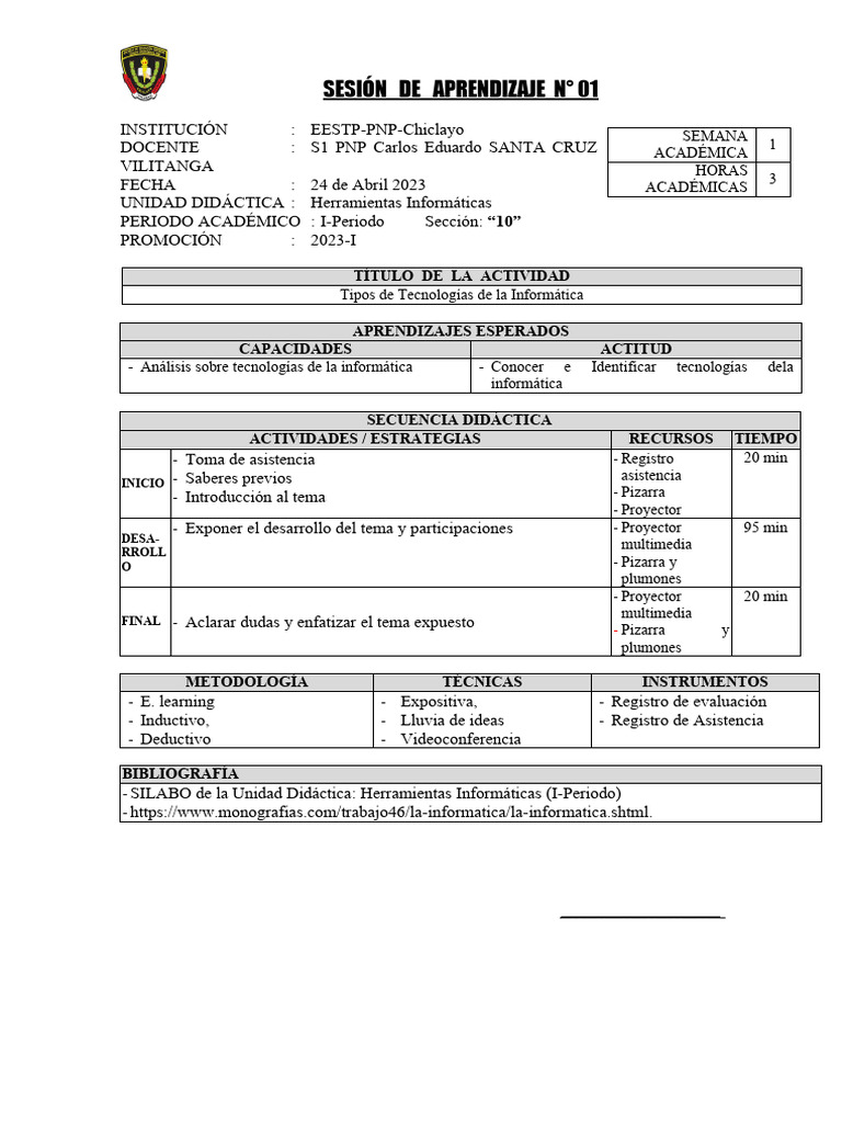 Sesión Modelo | PDF | Evaluación | Informática