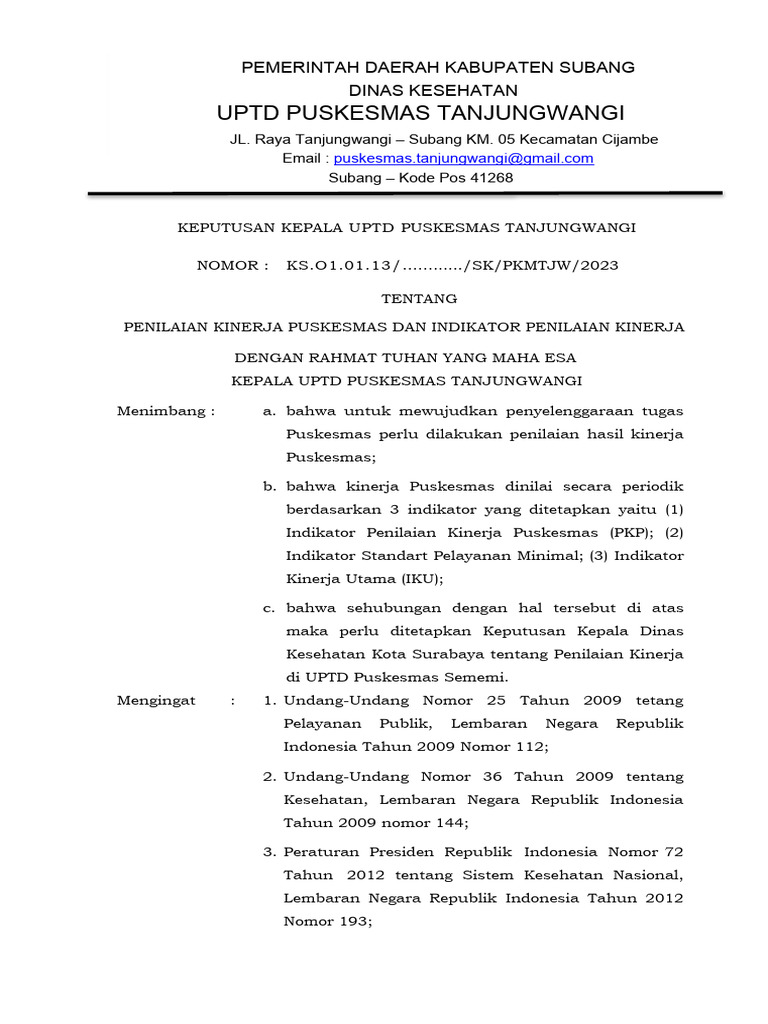 2.8.4 SK Penilaian Kinerja Ukm | PDF