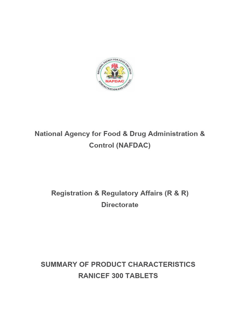 Ranicef Tablets Cefdinir Tablets 300MG Fidson | PDF | Urinary Tract ...