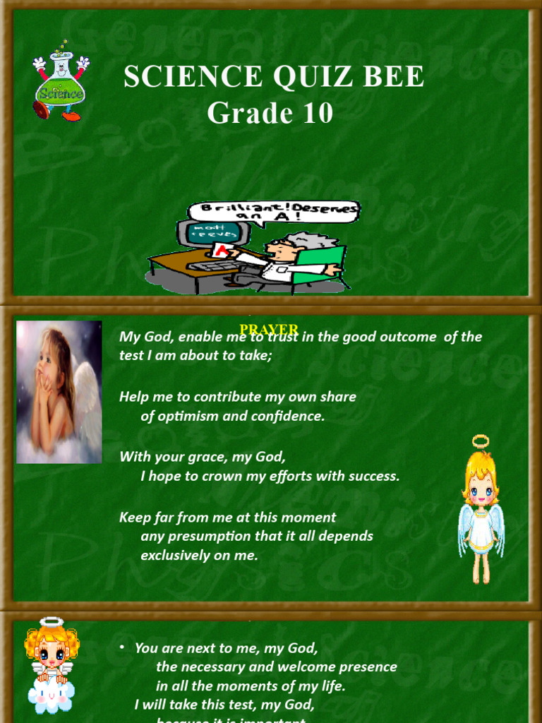 Grade 10 Science Quiz Bee Mechanics | PDF | Pancreas | Insulin