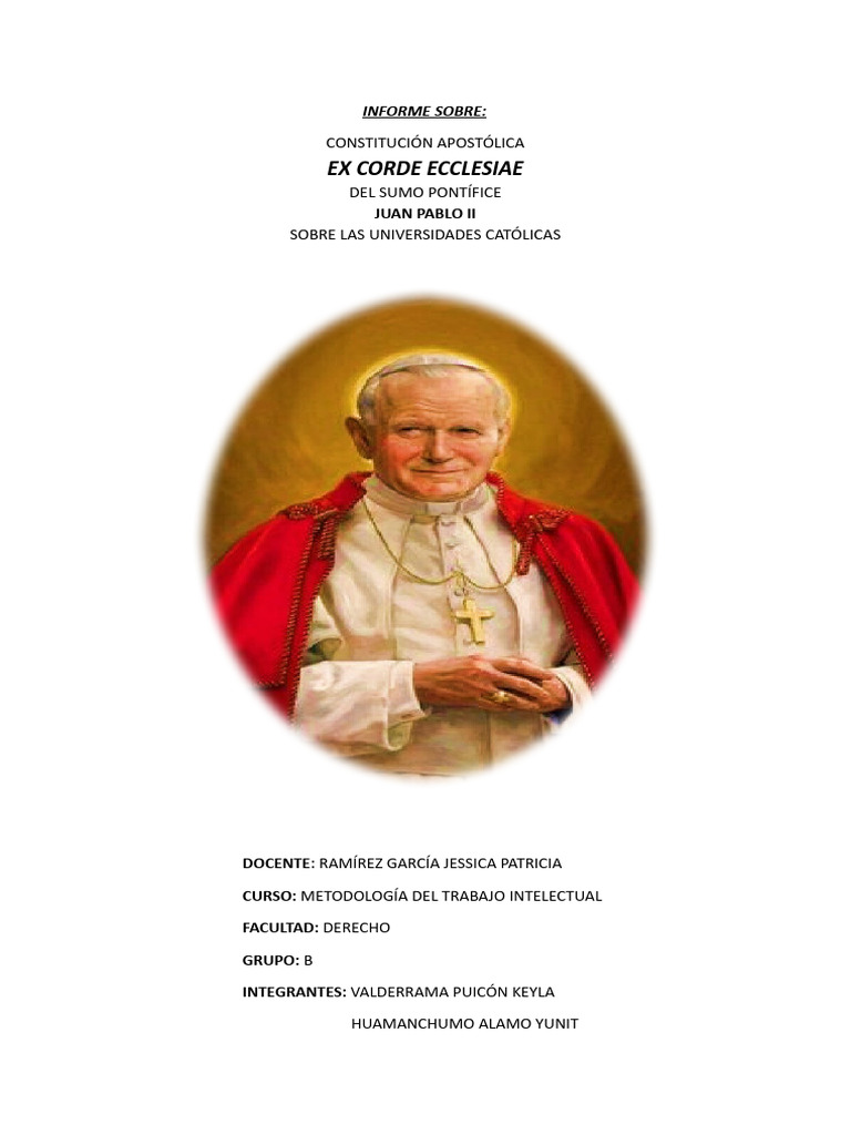 Ex Corde Ecclesiae: Universidades Católicas | PDF | Iglesia Católica | Verdad