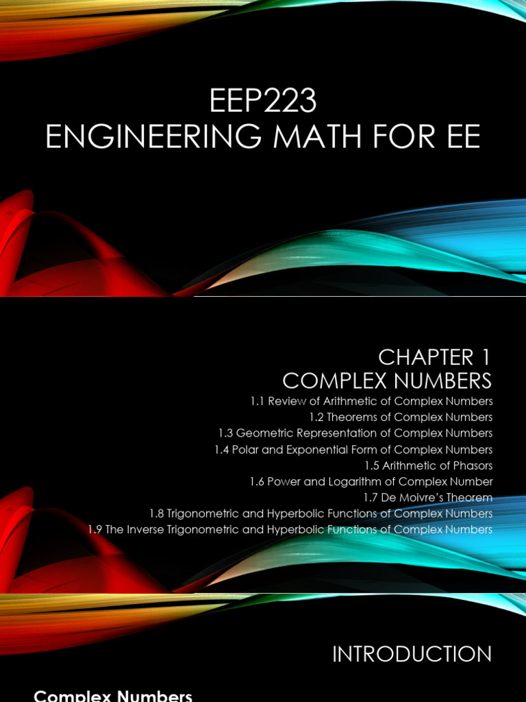 EEP223 Chapter 1 Complex Numbers | PDF | Complex Number | Mathematics