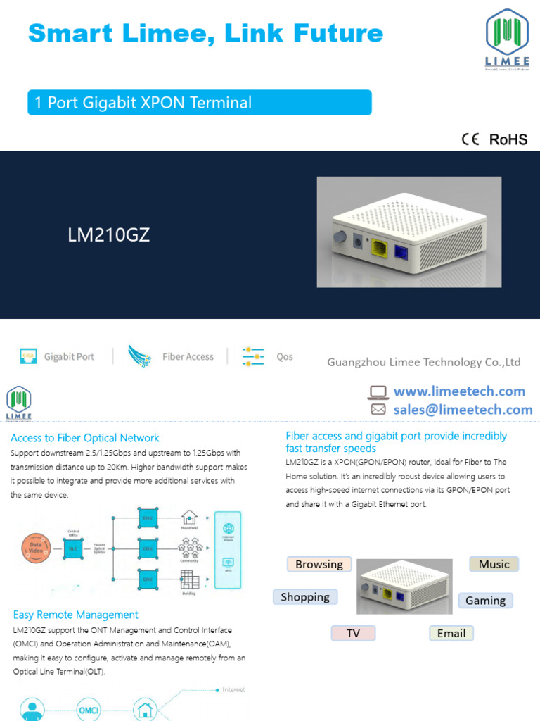 ONT LM210GZ Datasheet - V1.1 | Download Free PDF | Internet Protocols | Internet