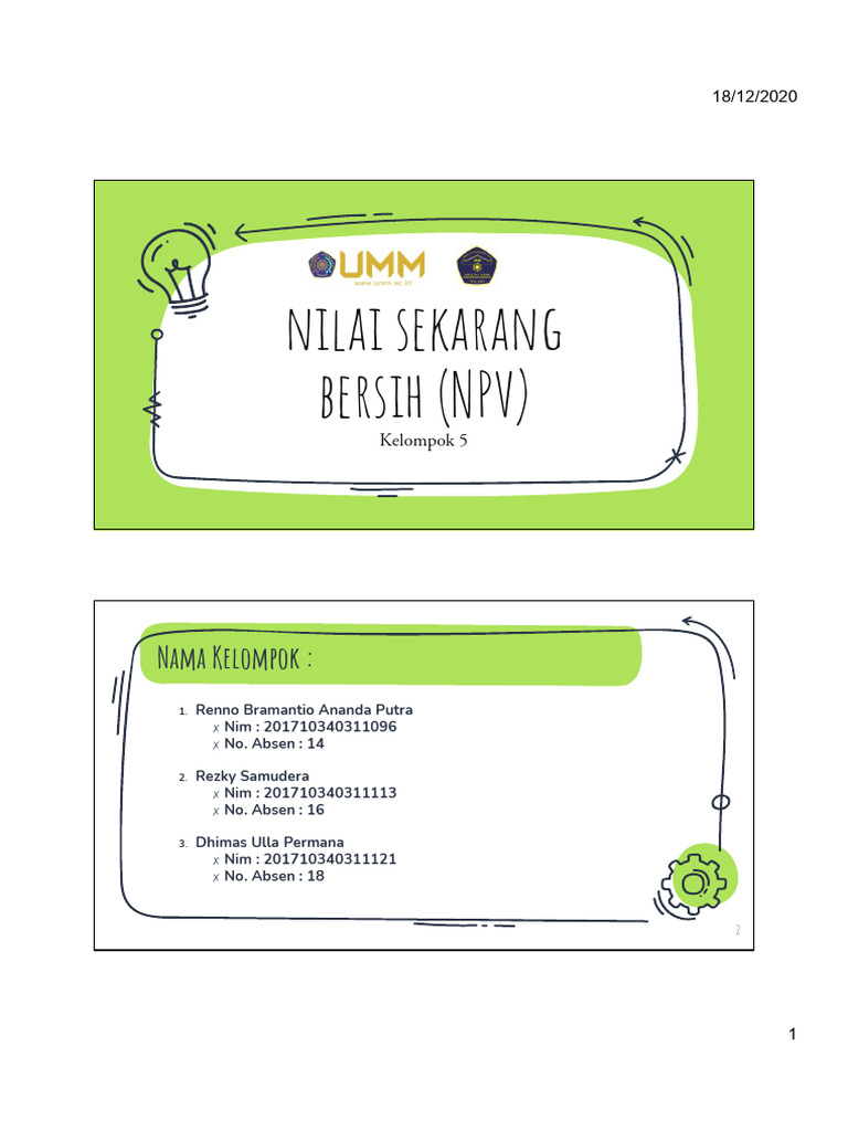 Rumus dan Manfaat NPV dalam Investasi | PDF