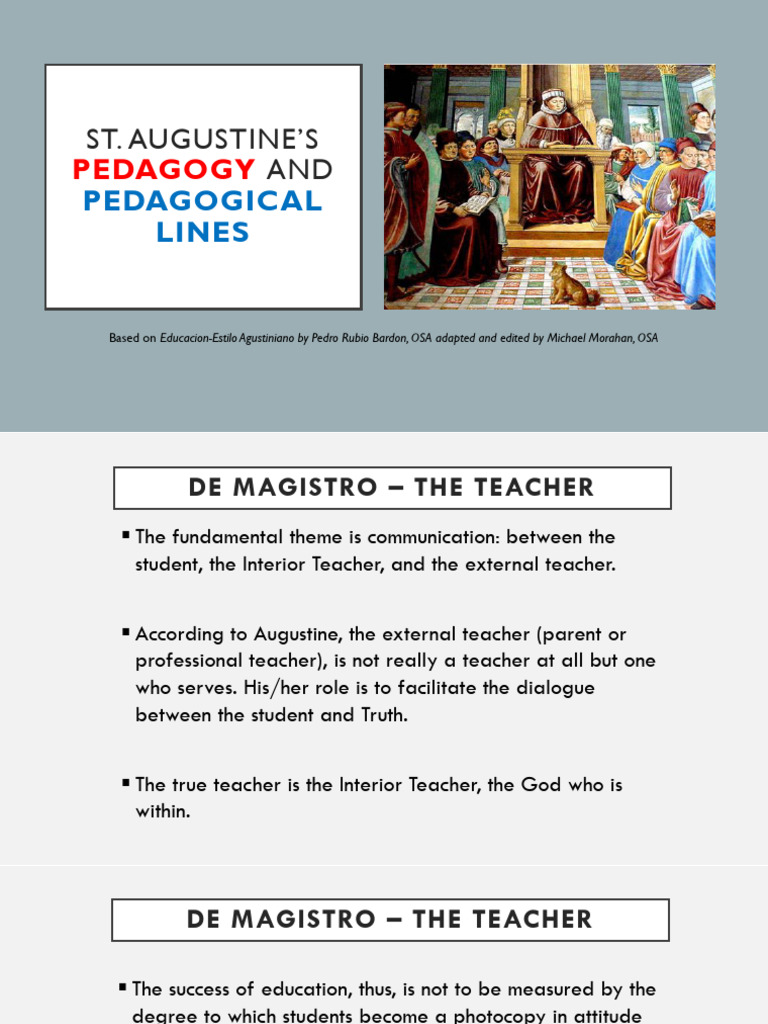 Pedagogy and Pedagogical Lines of St. Augustine | PDF | Augustine Of Hippo | Teachers
