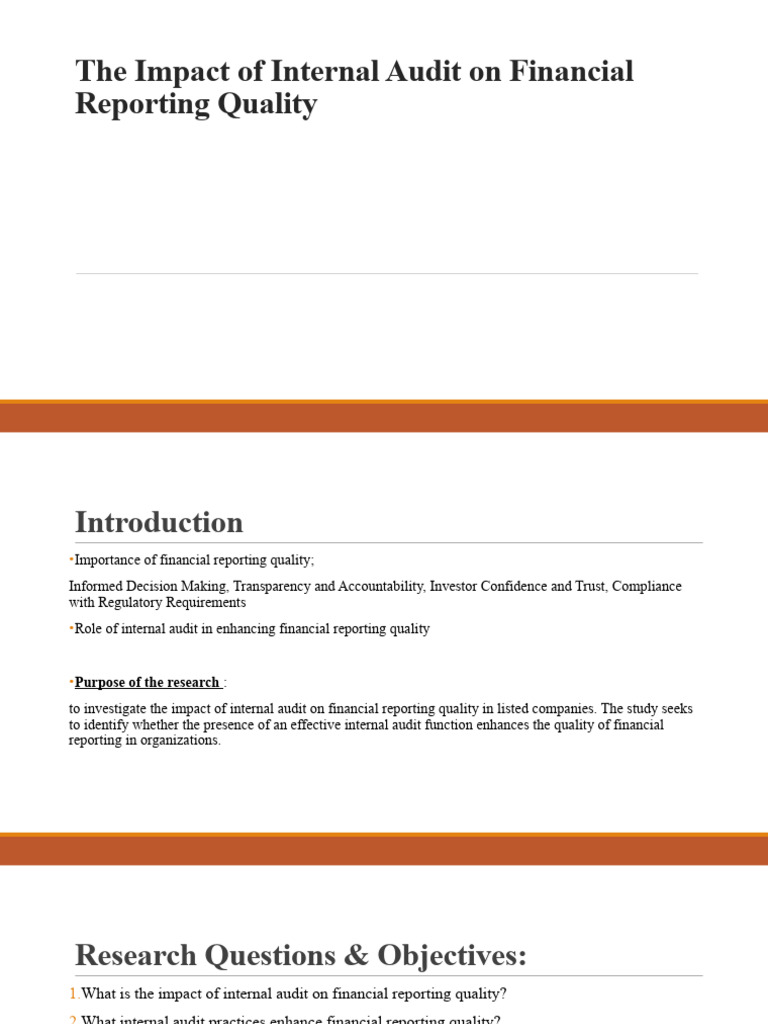 The Impact of Internal Audit On Financial Reporting | PDF