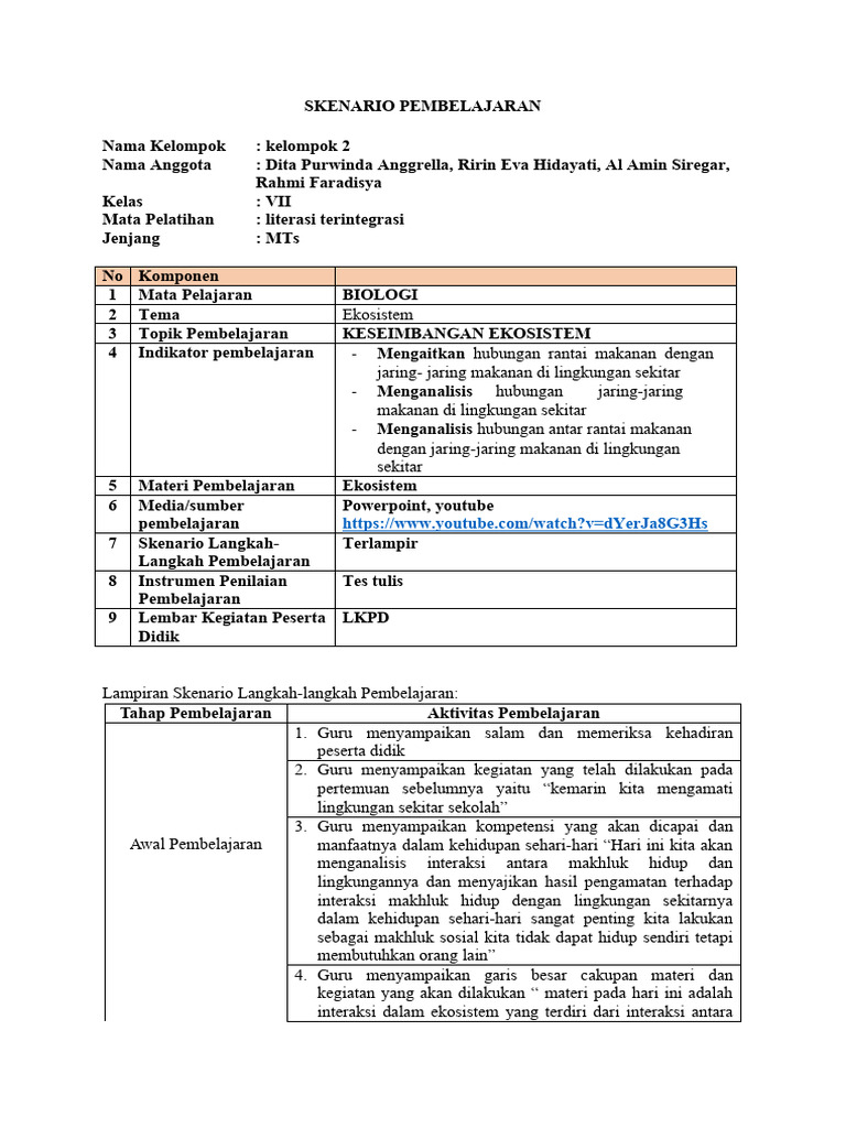 306-401. Template Skenario Literasi Sains | PDF