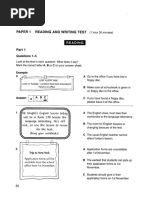 Practice KET (A2) Reading and Writing Test 01 With Answers - English ...