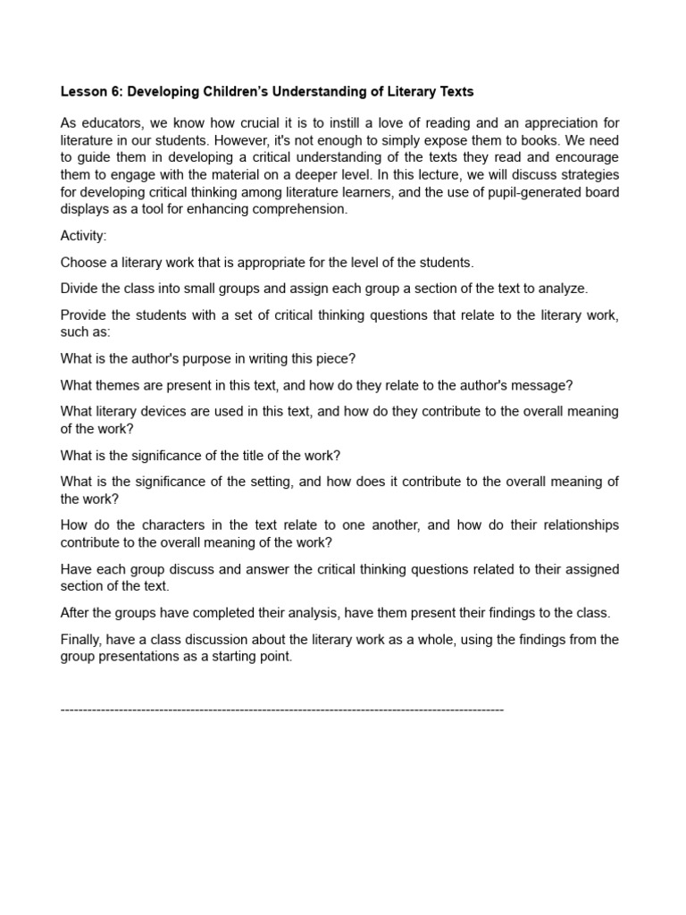 Lesson 6-10-f | PDF | Reading Comprehension | Lesson Plan