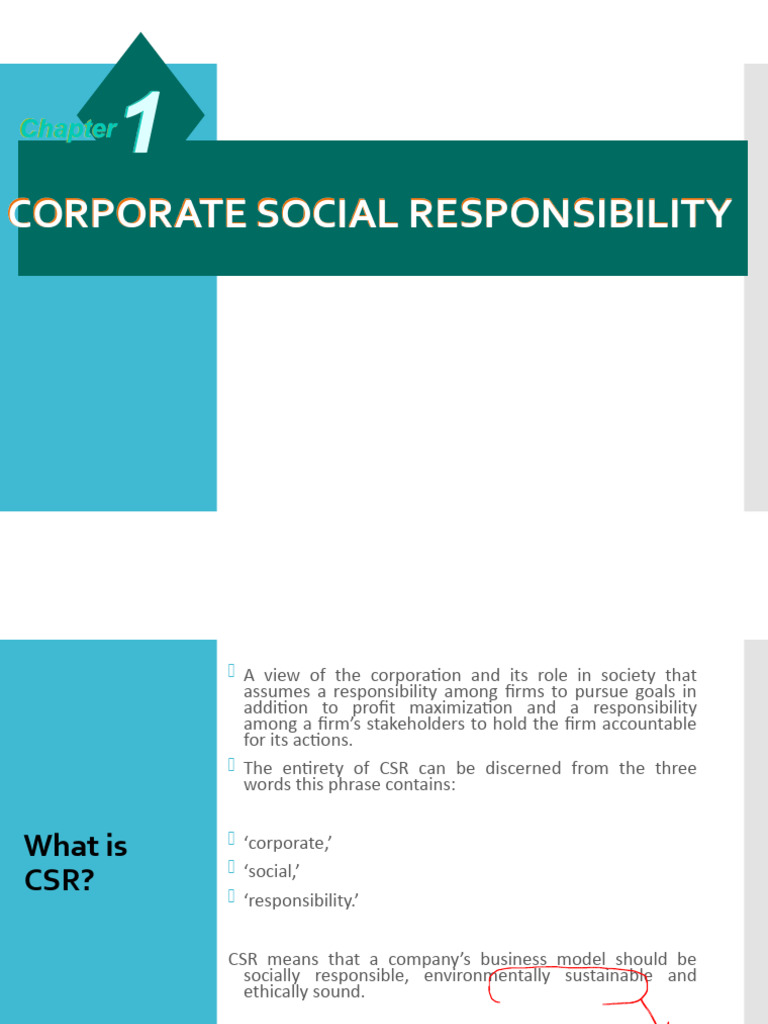 Chapter 1 - Corporate Social Responsibility | PDF | Corporate Social ...