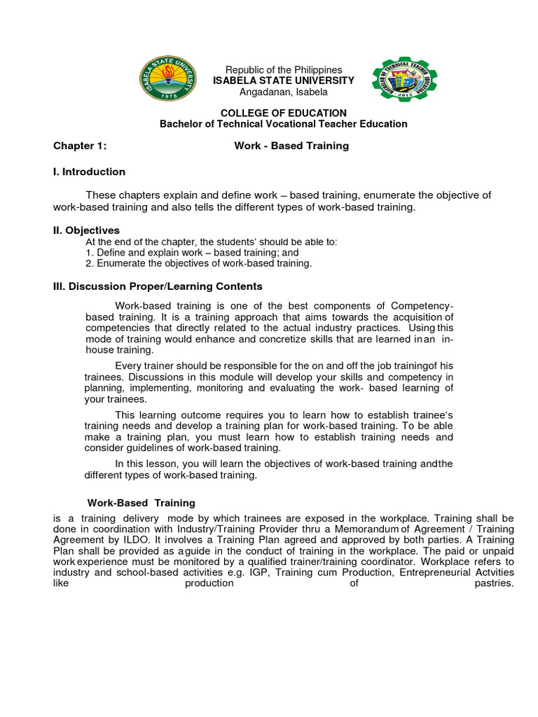 Module 1 Tvted | PDF | Vocational Education | Apprenticeship