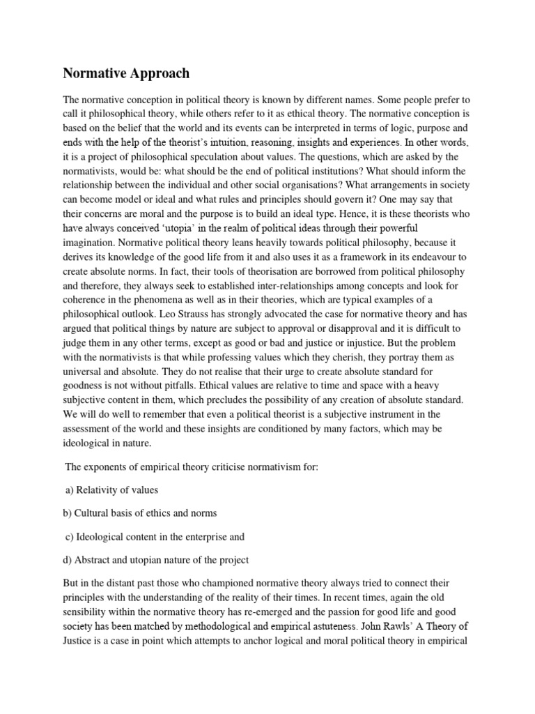 Normative & Empirical App | PDF | Theory | Political Philosophy Normative & Empirical App | PDF | Theory | Political Philosophy