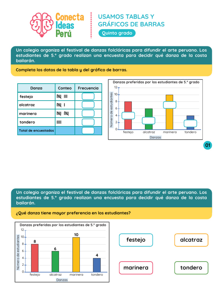Ejercicios de Gráficos de Barras para Niños | PDF