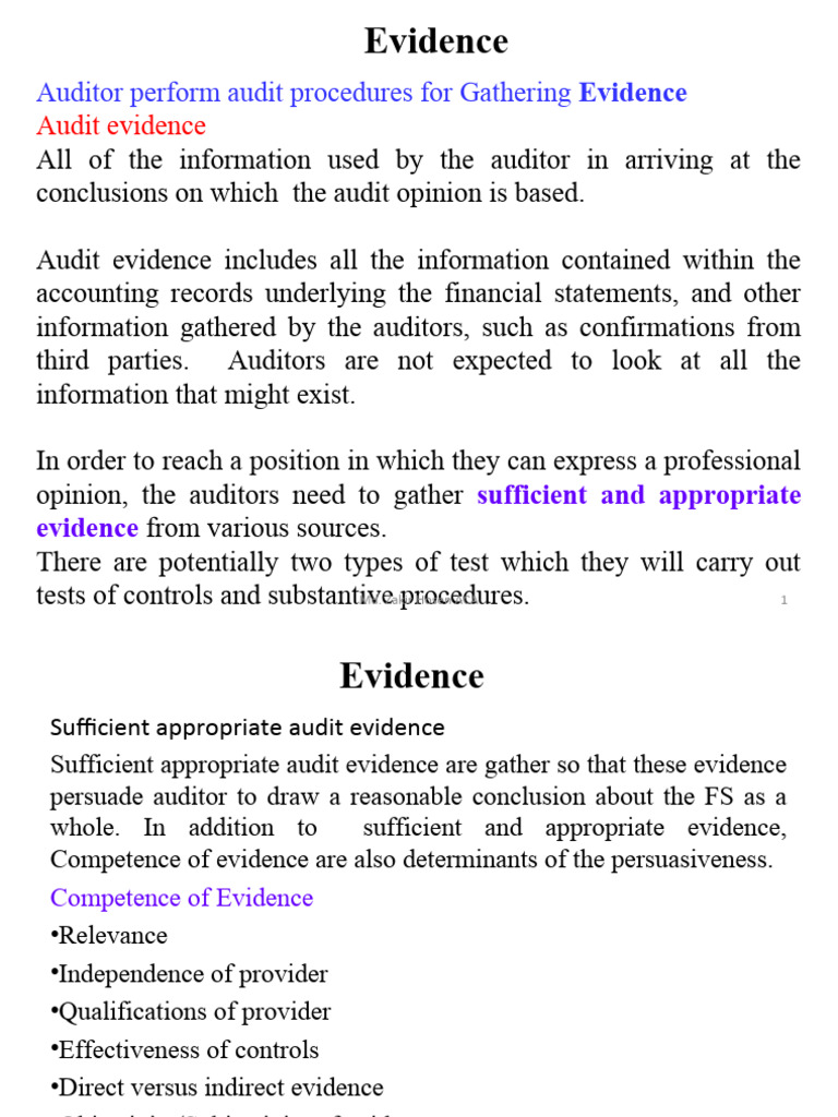 4.1 Audit Evidence New | Download Free PDF | Audit | Financial Audit