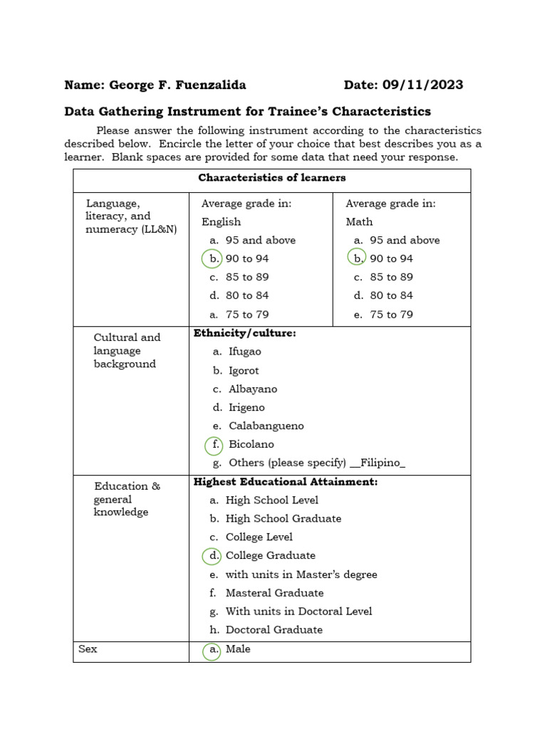 Trainees Characteristic | PDF | Learning | Learning Styles
