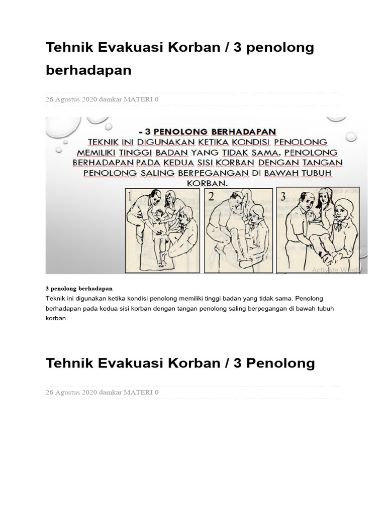 Teknik Evakuasi Korban untuk Penolong | PDF | Ilmu Sosial | Teknologi ...