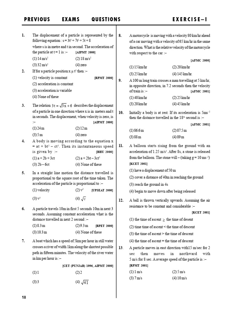 One Dimension Assignment | PDF | Acceleration | Velocity