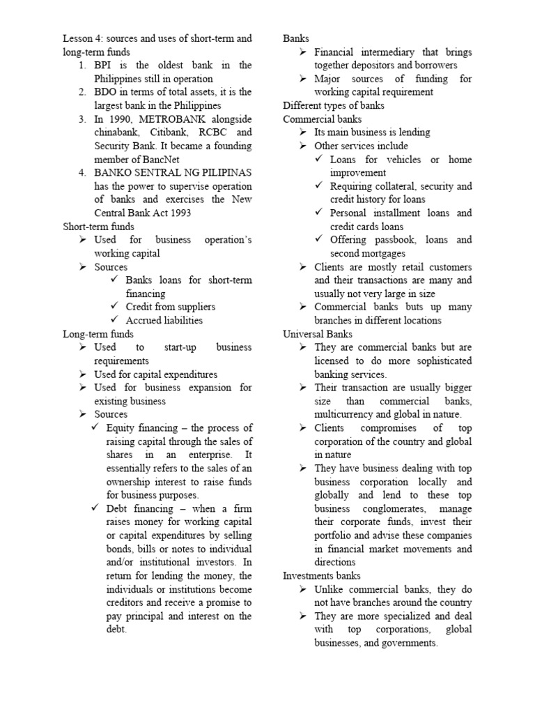 Business Finance Notes Finals Term | PDF | Business | Debt
