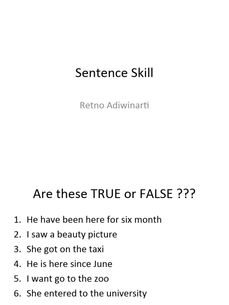 Sentence Skill | PDF | Ellipsis | Human Communication