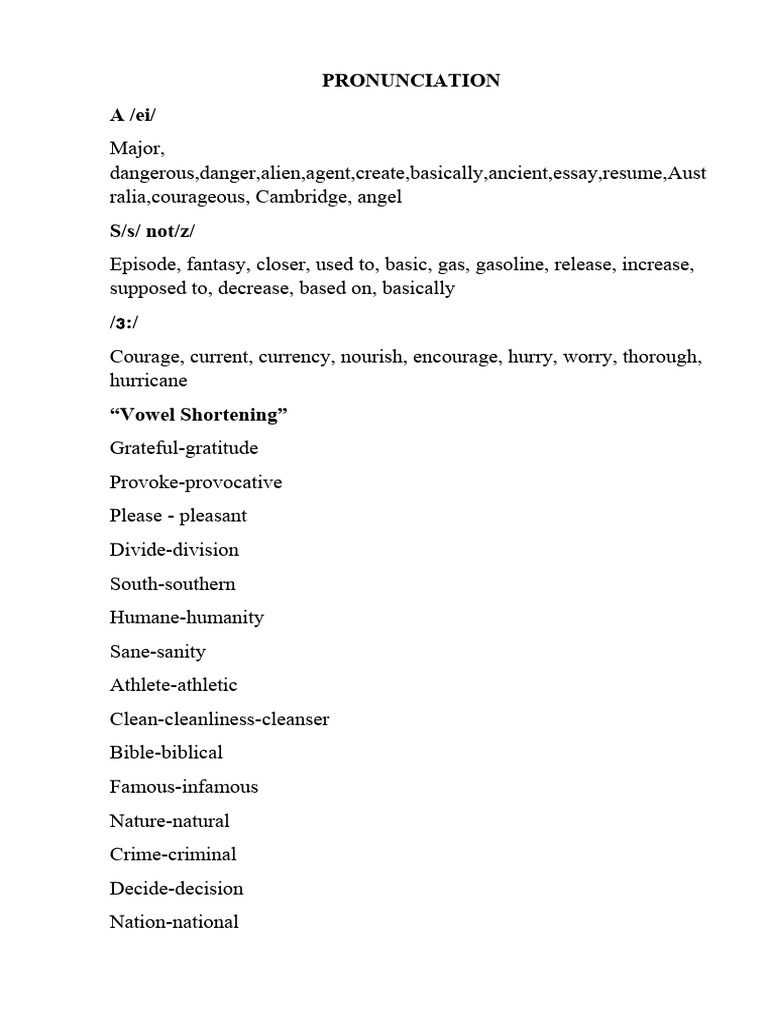 Pronunciation