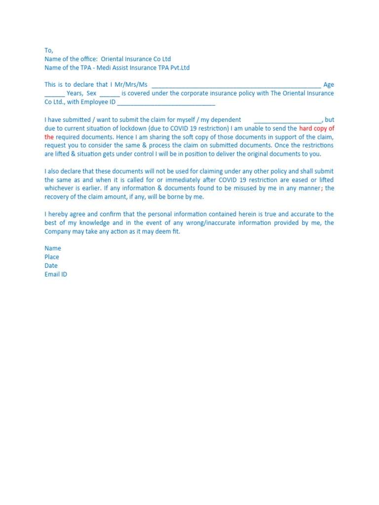 Declaration Format | PDF