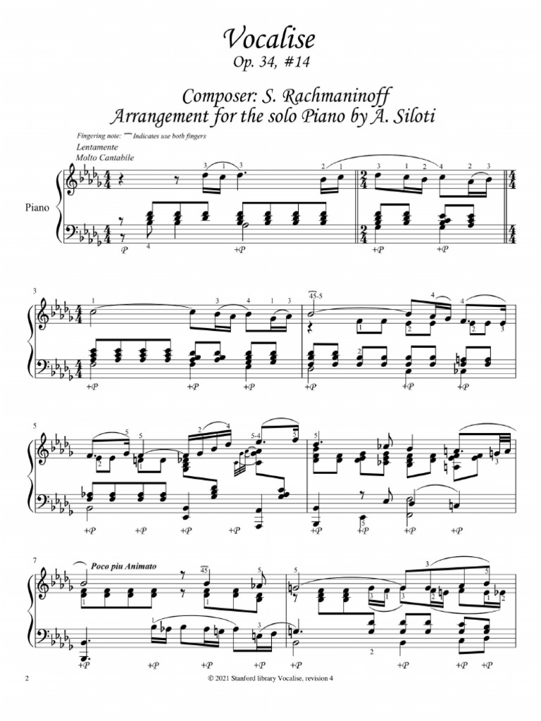 Vocalise Siloti Op.34 | PDF