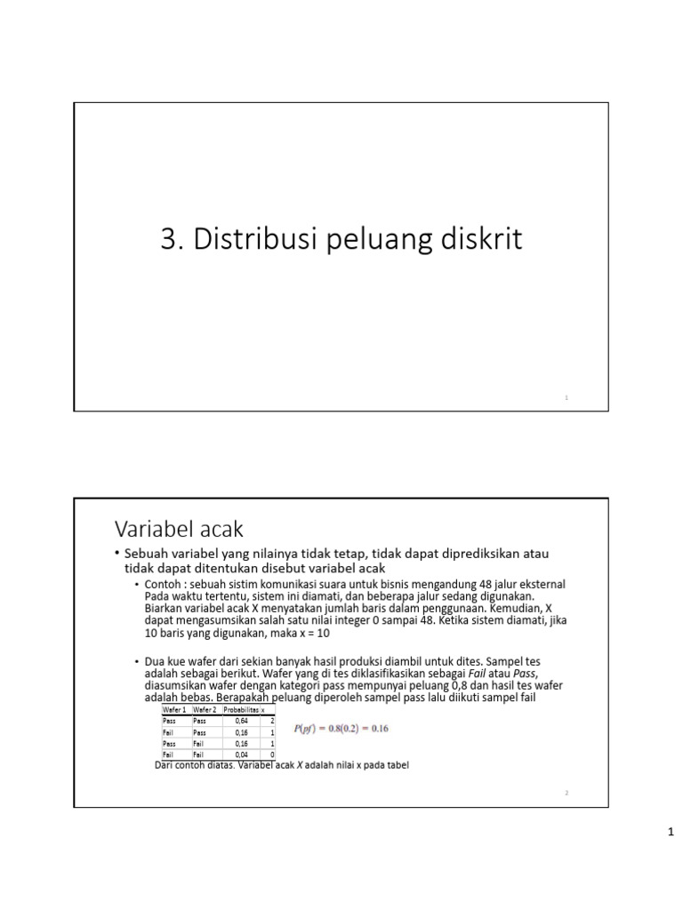 Distribusi Peluang Diskrit | PDF