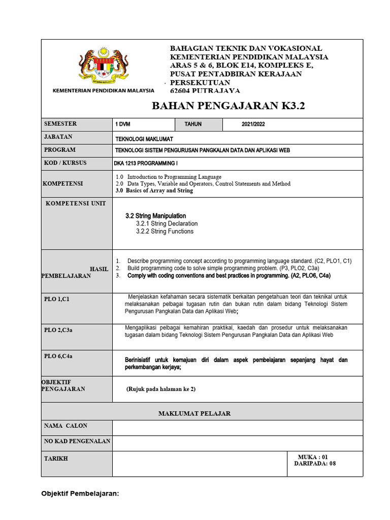 Panduan String Manipulation Java | PDF