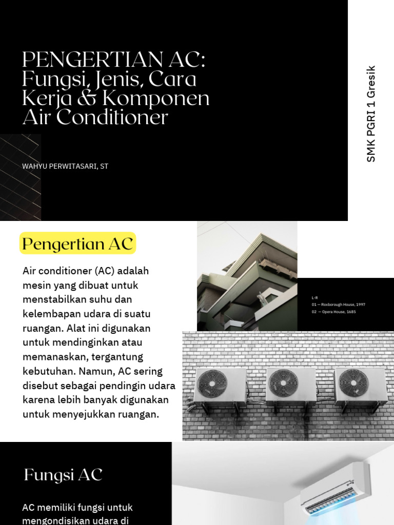 PENGERTIAN AC Fungsi, Jenis, Cara Kerja & Komponen Air Conditioner | PDF