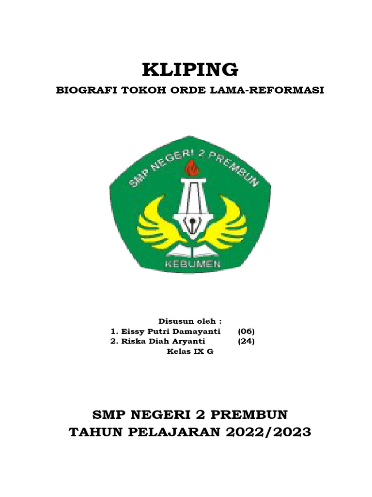 Kliping Biografi Tokoh Orde Lama-Reformasi | PDF