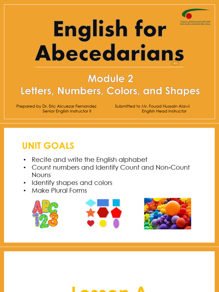 English For Abecedarian Module 2 - ES | PDF | English Language ...