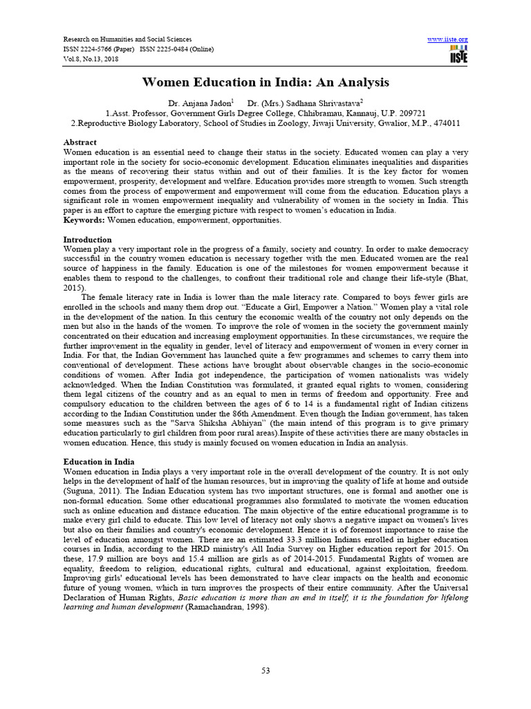Women Education and Empowerment in India | PDF | Vedas | Female Education