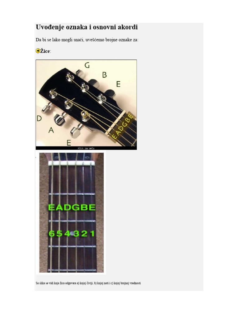 Uvođenje Oznaka I Osnovni Akordi | PDF