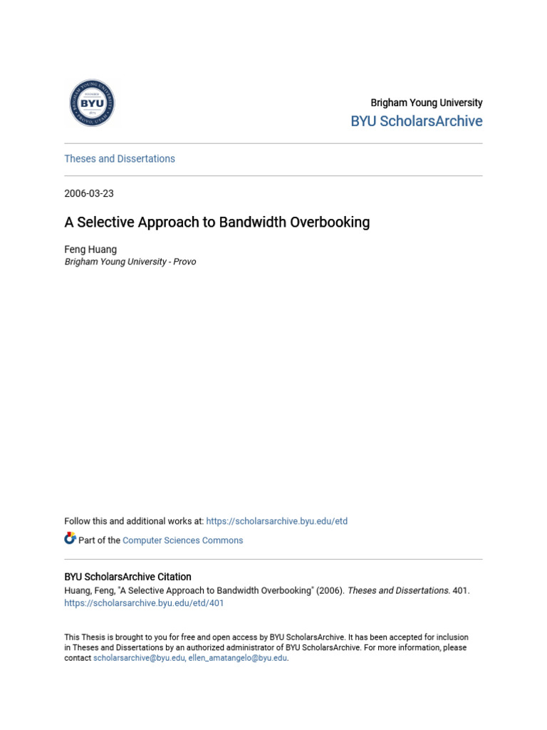 A Selective Approach To Bandwidth Overbooking So So Much Important | PDF | Computer Network ...