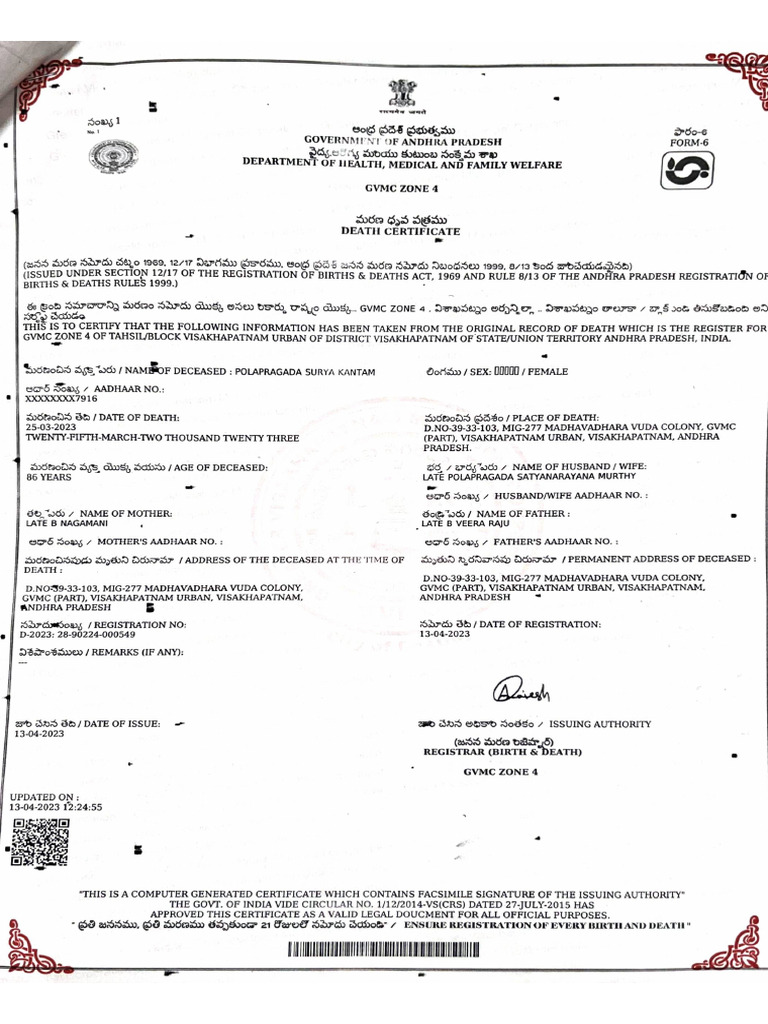 Death Certificate | PDF