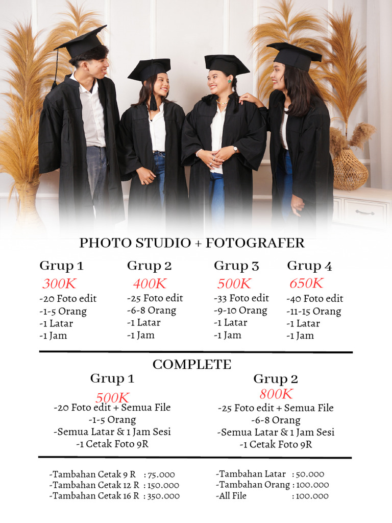 Pricelist Wisuda | PDF