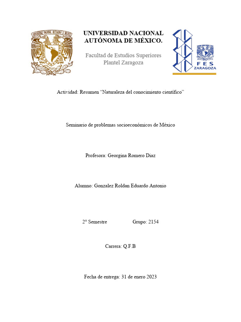Resumen Naturaleza Del Conocimiento Cientifico | PDF | Conocimiento | Método científico