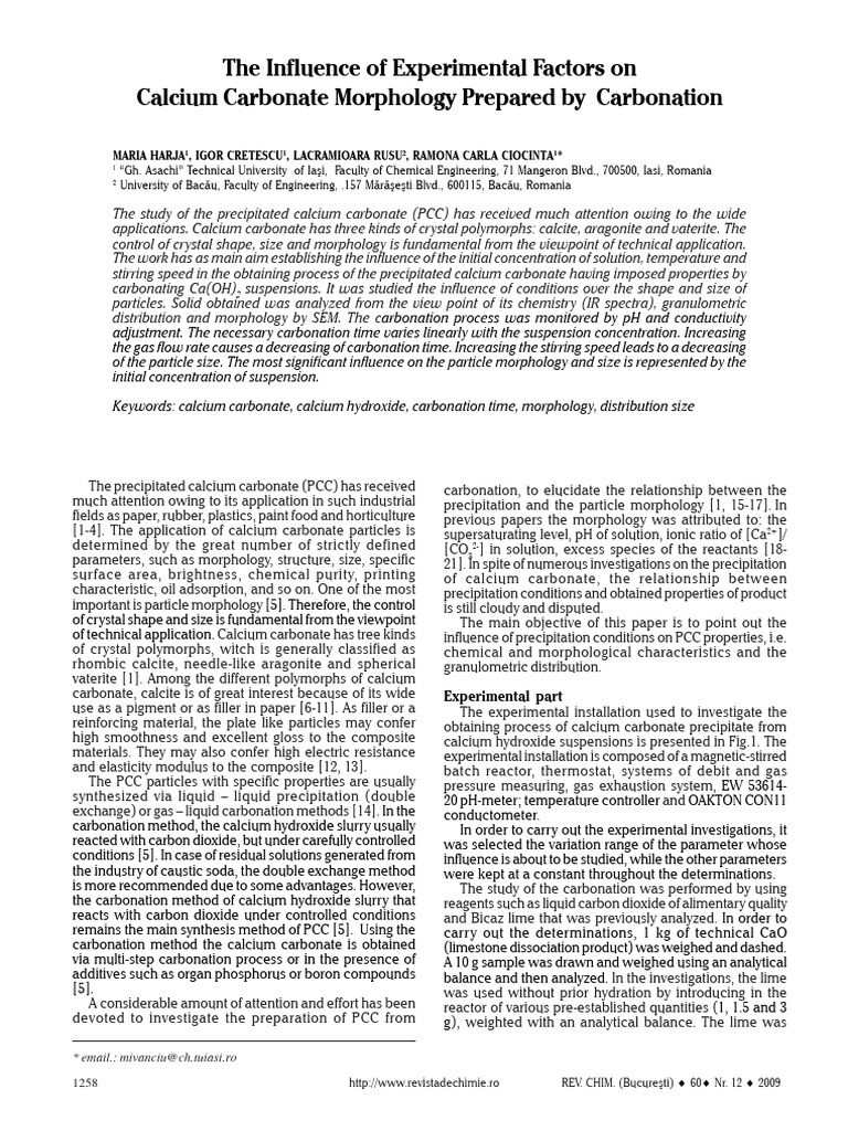PCC Technical Paper | PDF | Carbon Dioxide | Calcium